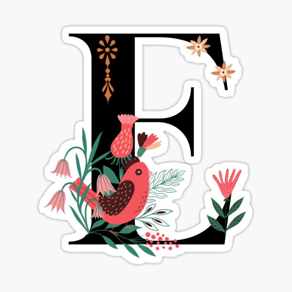"Monogram E, Letter E, Initial E , Alphabet Design Illustration, Floral ...