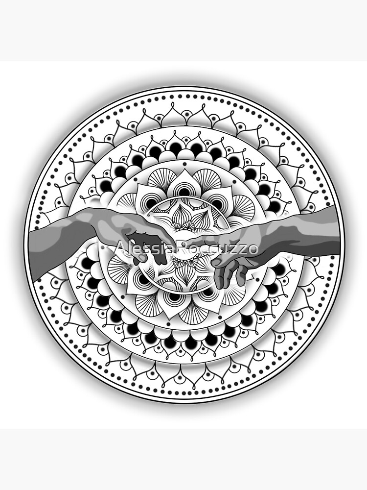 "Humanity Mandala, Creation of Adam" Sticker for Sale by ...