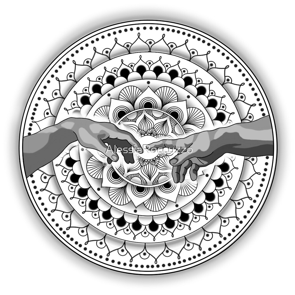 "Humanity Mandala, Creation of Adam" by AlessiaRoccuzzo | Redbubble