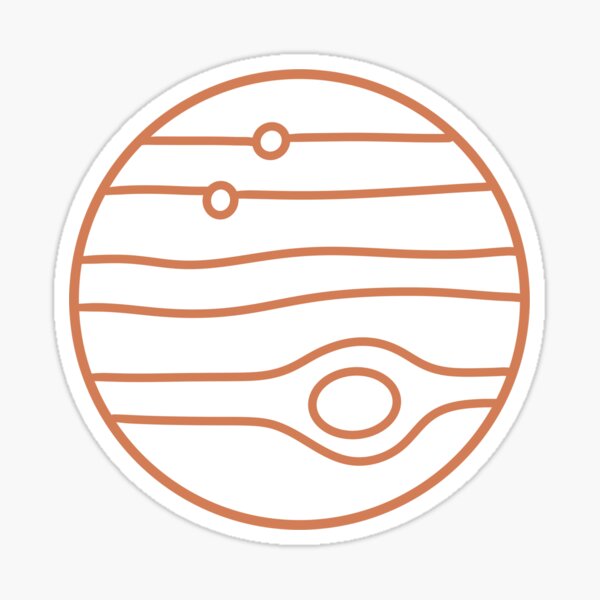 "Simple Colored Jupiter Icon" Sticker for Sale by anne-dromeda | Redbubble