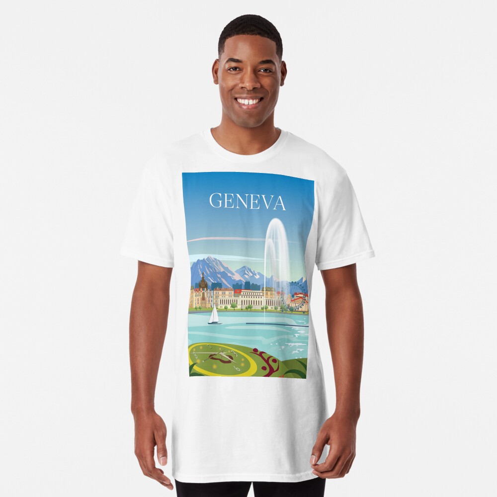 "Geneva travel poster, travel print City in Switzerland" Sticker for ...