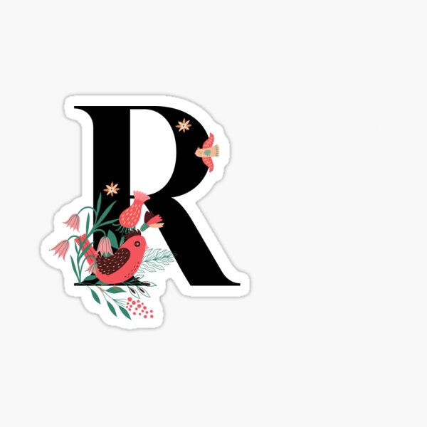 "Monogram R, Letter R, Initial R, Alphabet Design Illustration, Floral ...