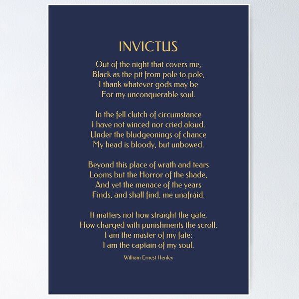 Invictus Poem Poster