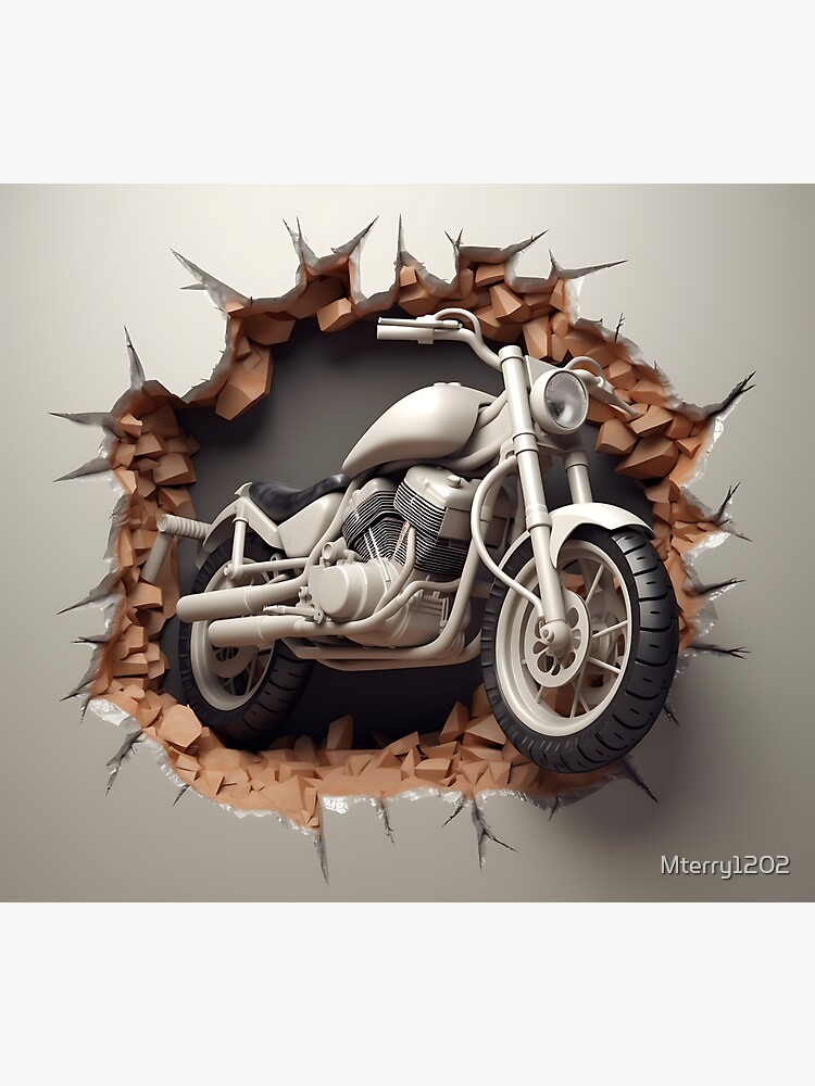 "Cracked Motorcycle design 1" Sticker for Sale by Mterry1202 | Redbubble