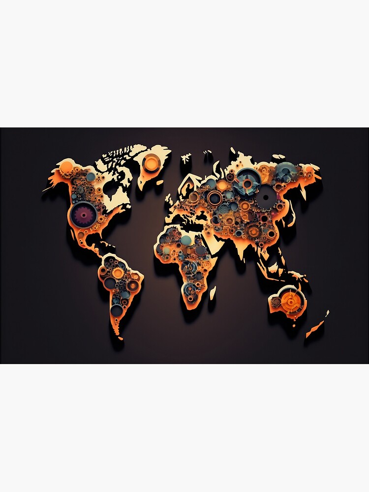 "World Map Engineering" Poster for Sale by Map4U | Redbubble