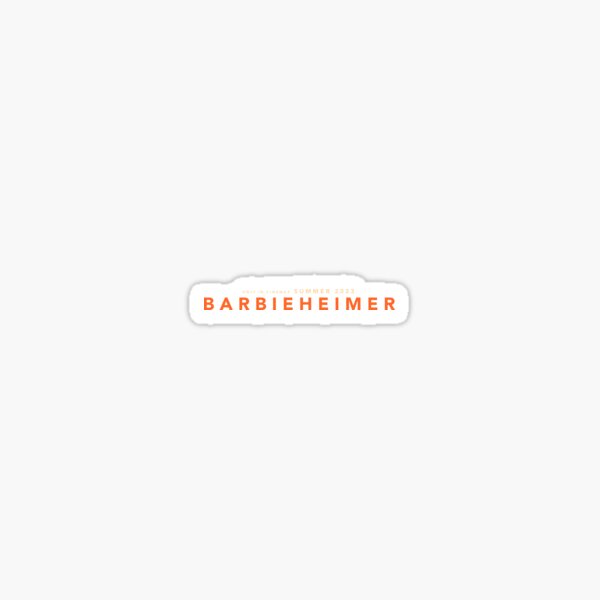"BARBIEHEIMER (Oppenheimer Movie Font)" Sticker by soulbloomco | Redbubble