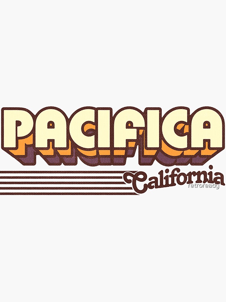 "Pacifica, California | Retro Stripes" Sticker for Sale by retroready ...