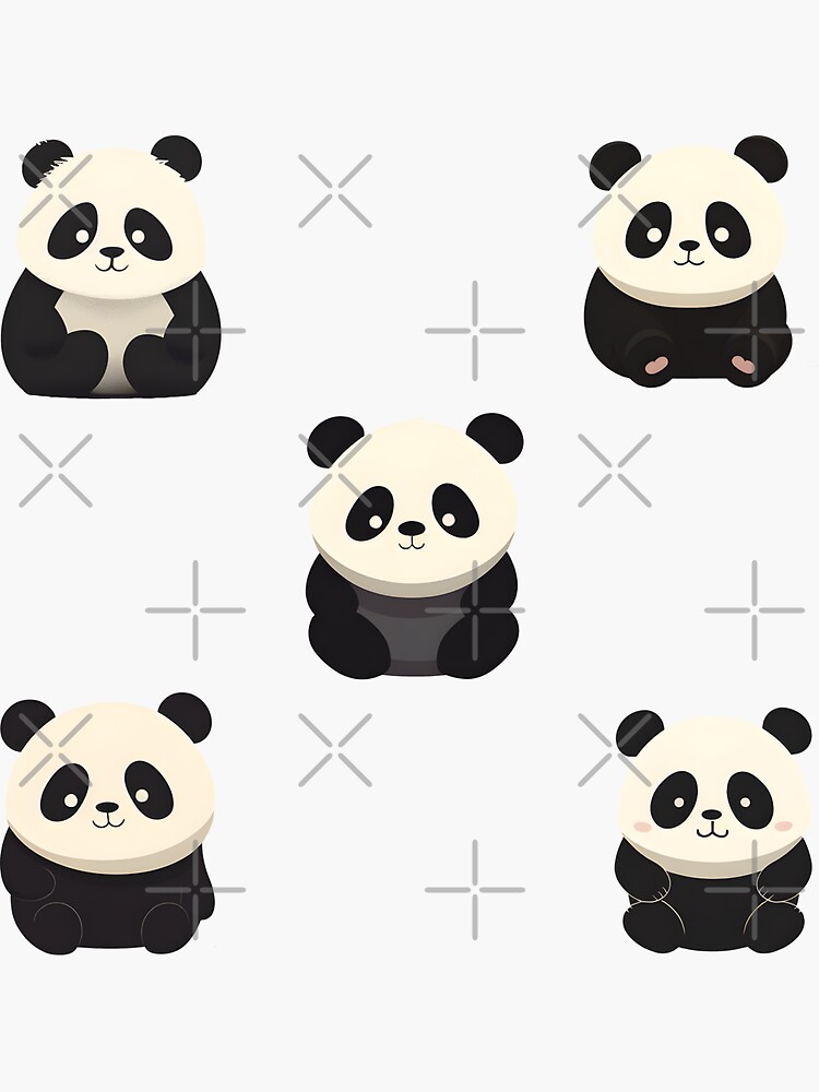 "Cute Sitting Panda Pack" Sticker for Sale by madman34 | Redbubble