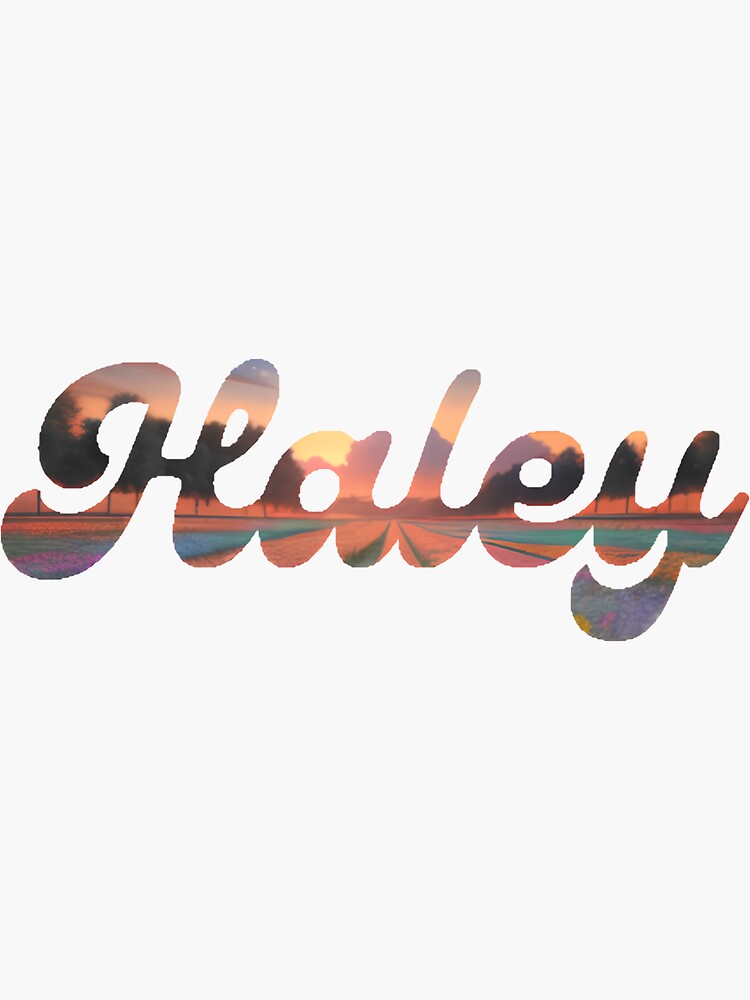"Haley name art, sunset in flower field" Sticker for Sale by napdoge | Redbubble