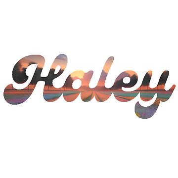 "Haley name art, sunset in flower field" Sticker for Sale by napdoge ...