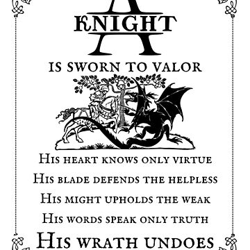 "The Old Code (Knight's Code)" Sticker for Sale by brokewench13 | Redbubble