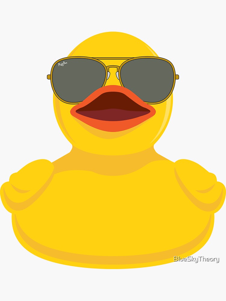 "Rubber Duck in Gold Aviator Sunglasses" Sticker for Sale by ...