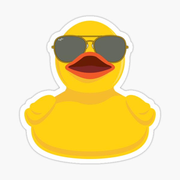 "Rubber Duck in Gold Aviator Sunglasses" Sticker for Sale by ...