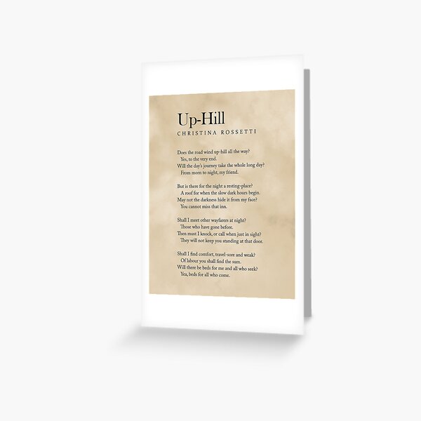 "Up-Hill - Christina Rossetti Poem - Literature - Typography Print 2 ...