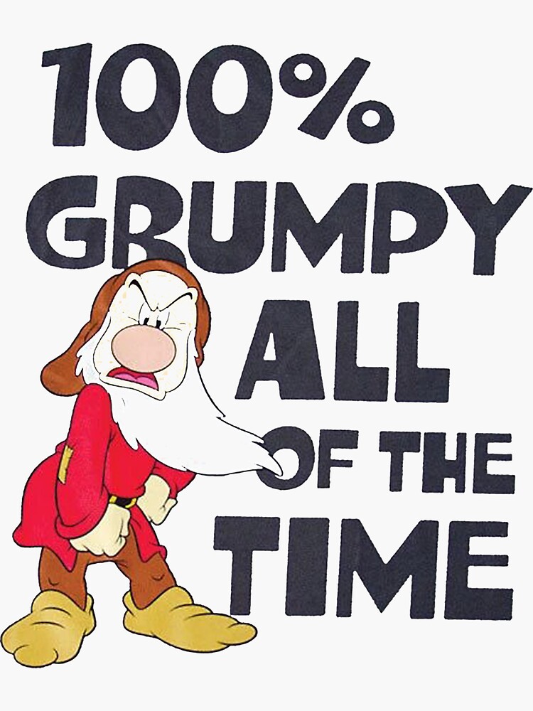 "100% grumpy" Sticker for Sale by LibbyBashirian | Redbubble
