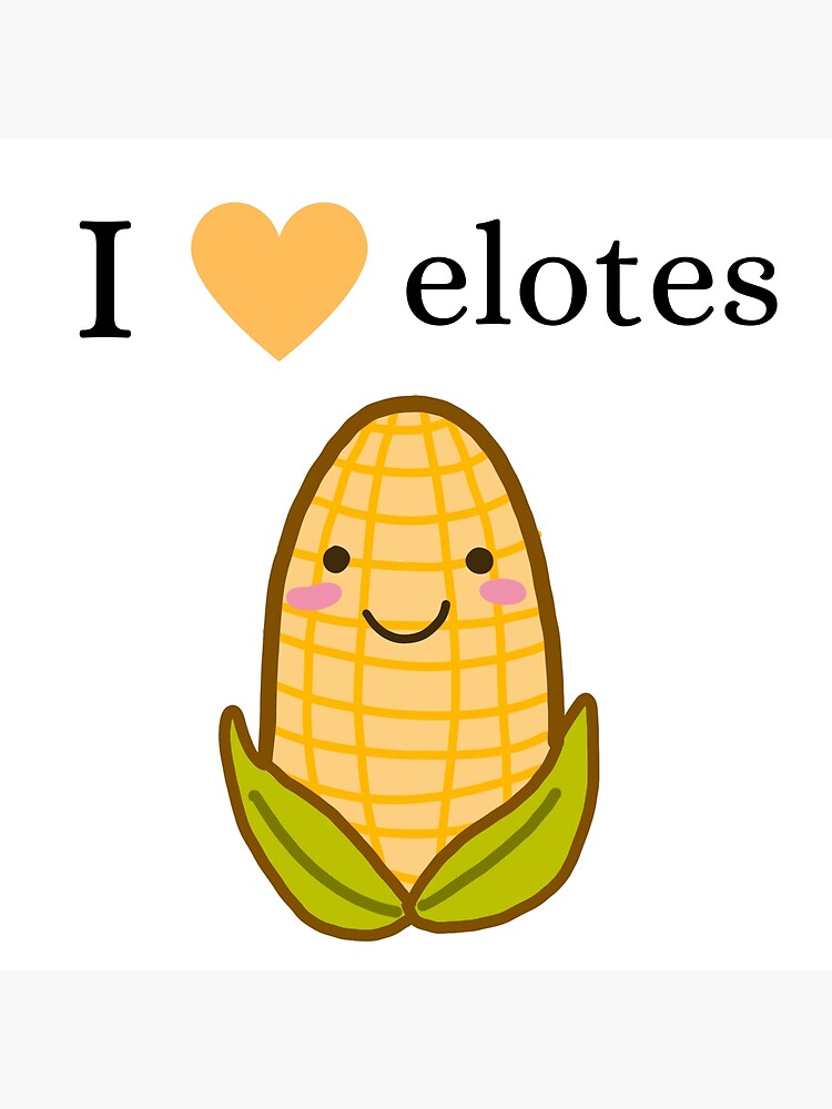 Lámina fotográfica con la obra «I love elotes dibujo de elote feliz» de ...