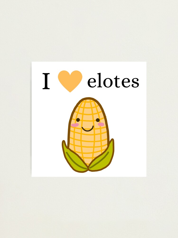 Lámina fotográfica con la obra «I love elotes dibujo de elote feliz» de ...
