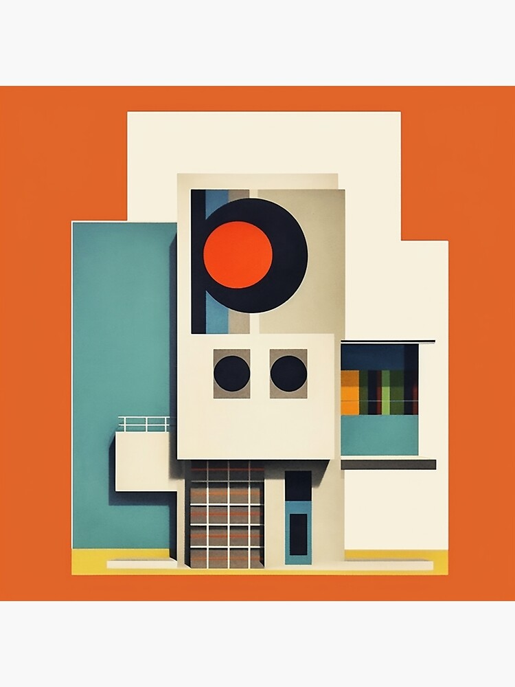 "Vintage Building Poster, Bauhaus Building Art, Bauhaus Art, Mid ...