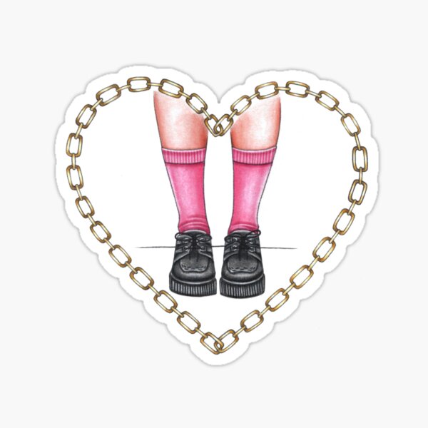 "Pink Socks & Gold Chains" Sticker for Sale by anothergroupie | Redbubble