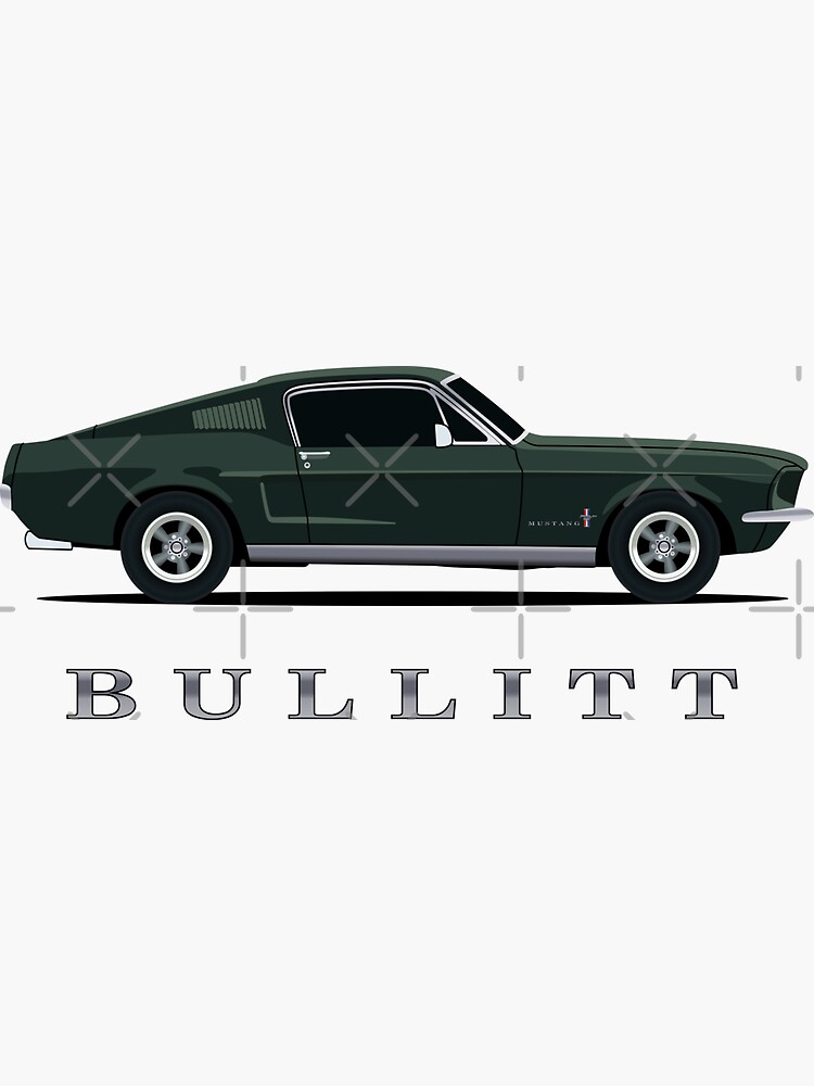 "Mustang Bullitt" Sticker for Sale by AutomotiveArt | Redbubble