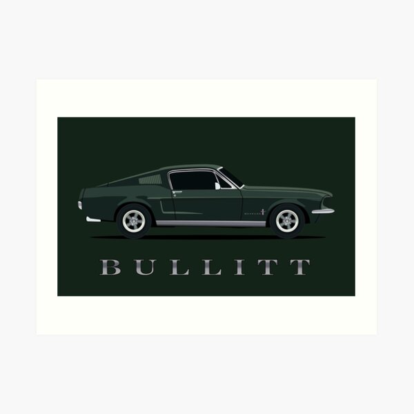 "Mustang Bullitt" Art Print for Sale by AutomotiveArt | Redbubble