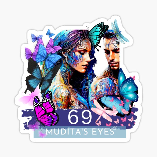 "Twin Flame 69 "Unconditional Love" Angel Number Sticker" Sticker for ...