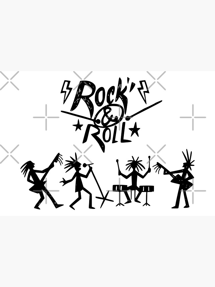 "Rock'N'Roll Stick Figures Rock Band | Funny Music Design" Sticker for ...