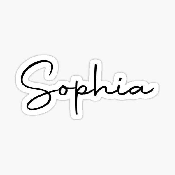"Sophia Cursive Name Label (Black)" Sticker for Sale by NafilNafiz ...