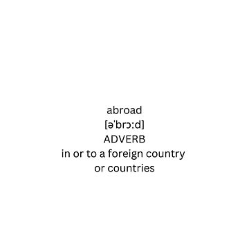 "abroad definition sticker english dictionary" Sticker for Sale by ...