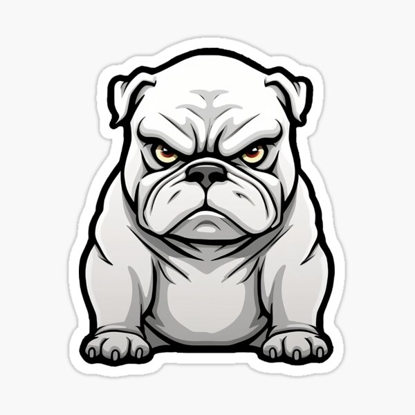 "Angry Bulldog" Sticker for Sale by lavroshh | Redbubble