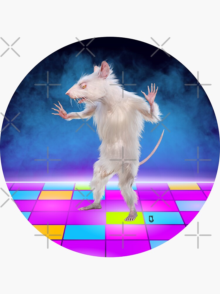 "Mutant Lab Rat Disco Dance Rave" Sticker for Sale by JONTYCO | Redbubble