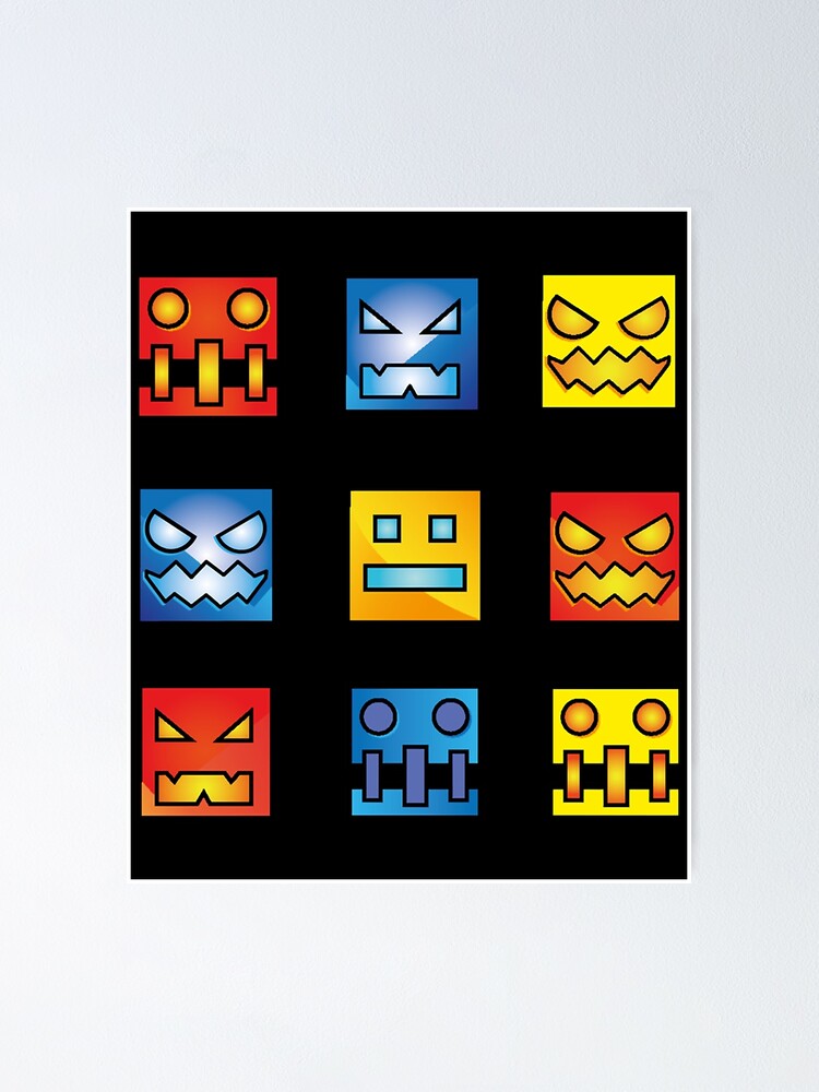 "geometry dash icon face" Poster for Sale by layne-miyok | Redbubble