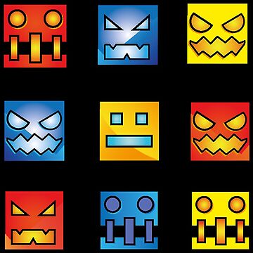 "geometry dash icon face" Sticker for Sale by layne-miyok | Redbubble