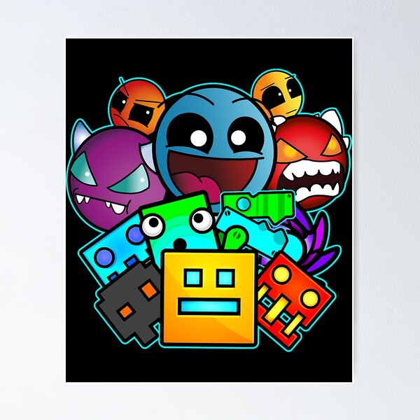 "geometry dash old school gaming" Poster for Sale by layne-miyok ...