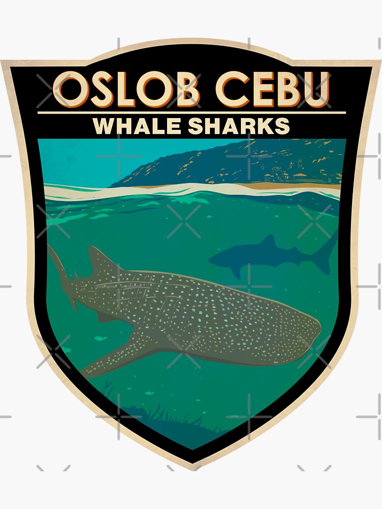 "Oslob Cebu Philippines Whale Shark Travel Badge" Sticker for Sale by ...