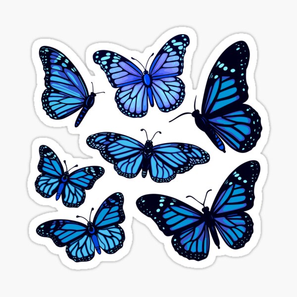 "monarch butterfly sticker pack blue" Sticker for Sale by retrippy ...