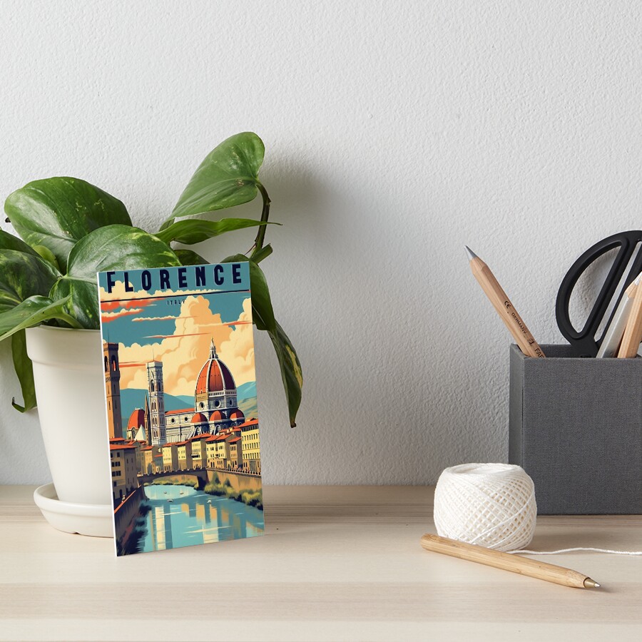 "Florence Retro Travel Poster - Vintage Wall Art" Poster by StrasserArt ...