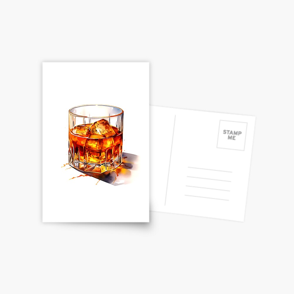 "Rusty Nail Cocktail Clipart, Whiskey Cocktail, Bourbon Drink Art ...