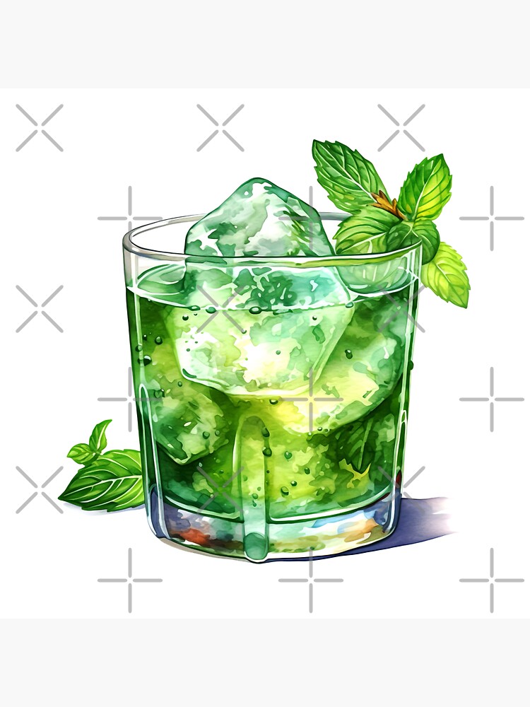 "Mint Julep Cocktail Clipart, Whiskey Cocktail, Bourbon Drink Art ...