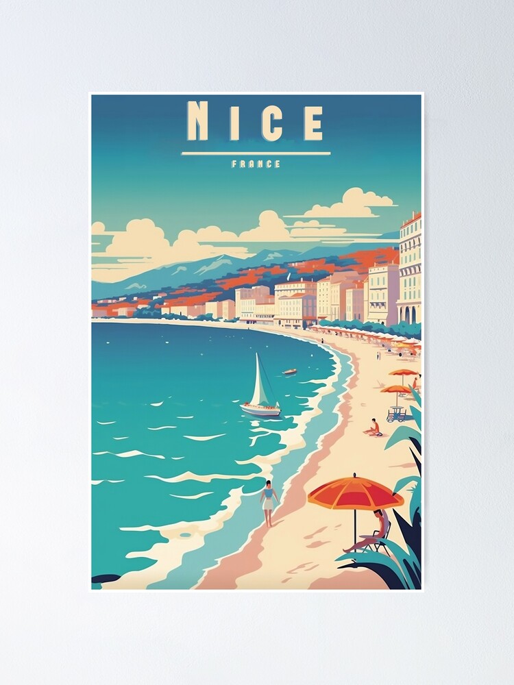 "Nice Retro Travel Poster - Vintage Wall Art" Poster by StrasserArt | Redbubble