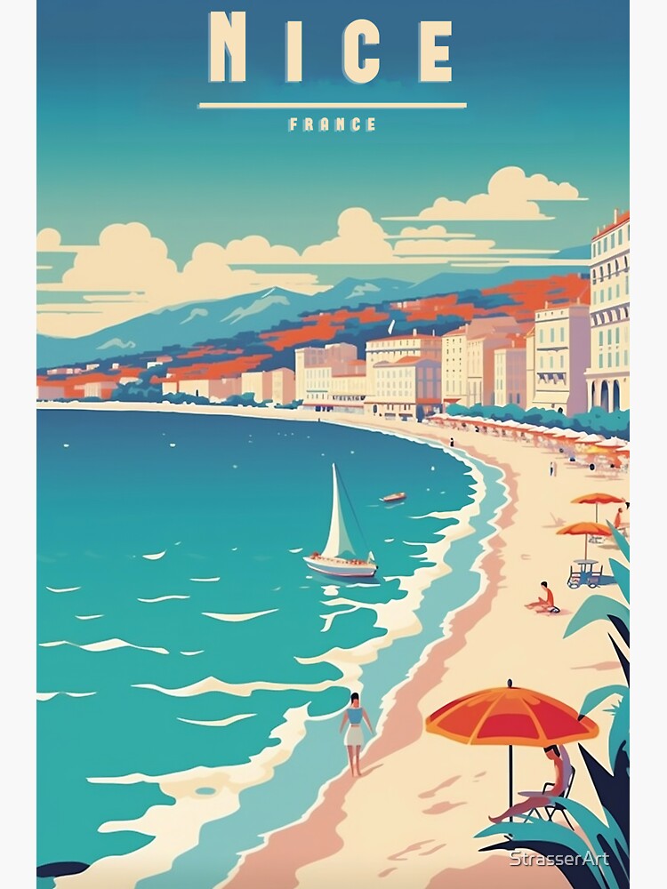 "Nice Retro Travel Poster - Vintage Wall Art" Sticker by StrasserArt ...
