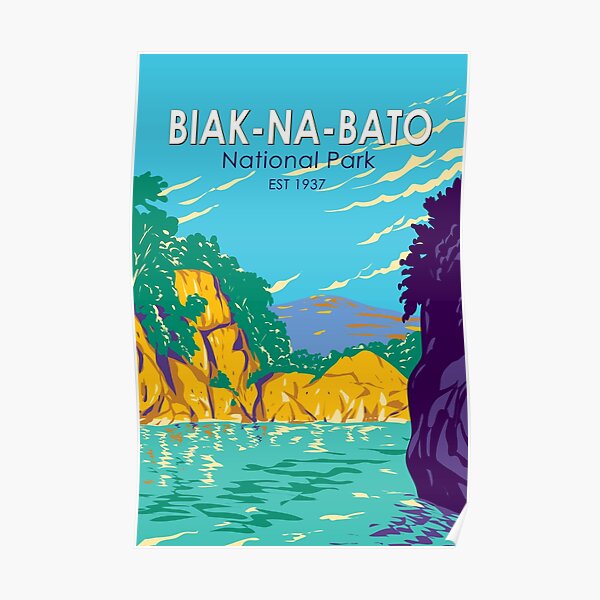 "Biak-na-Bato National Park Philippines Travel Art Vintage" Poster for ...