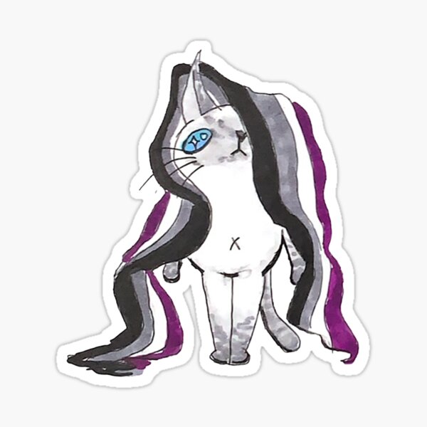 "Pride Cat - Asexual " Sticker for Sale by CassCollection | Redbubble