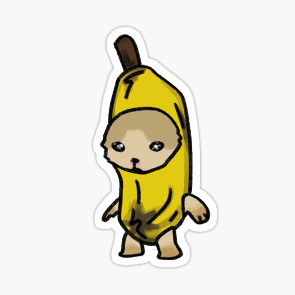 "Banana cat sad" Sticker for Sale by Eunana | Redbubble