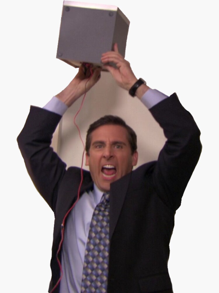 "Michael Scott Boombox Meme" Sticker for Sale by Remy Design Co | Redbubble