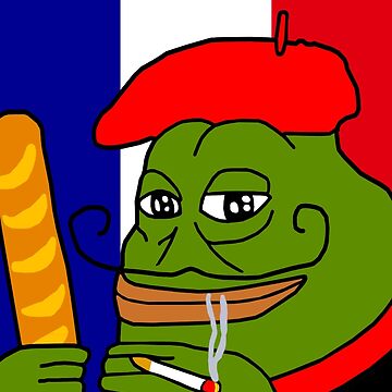 "Smug French Pepe Baguette" Sticker for Sale by Slav-Art | Redbubble