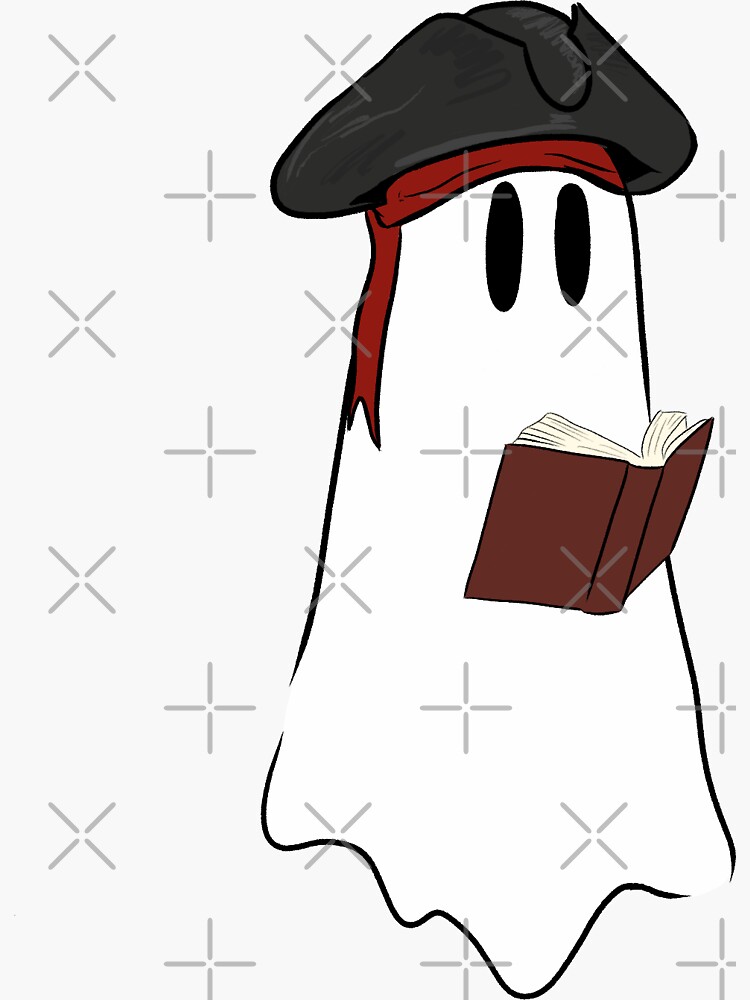 "Ghost reading a book (pirate) " Sticker for Sale by Toastiecraft ...