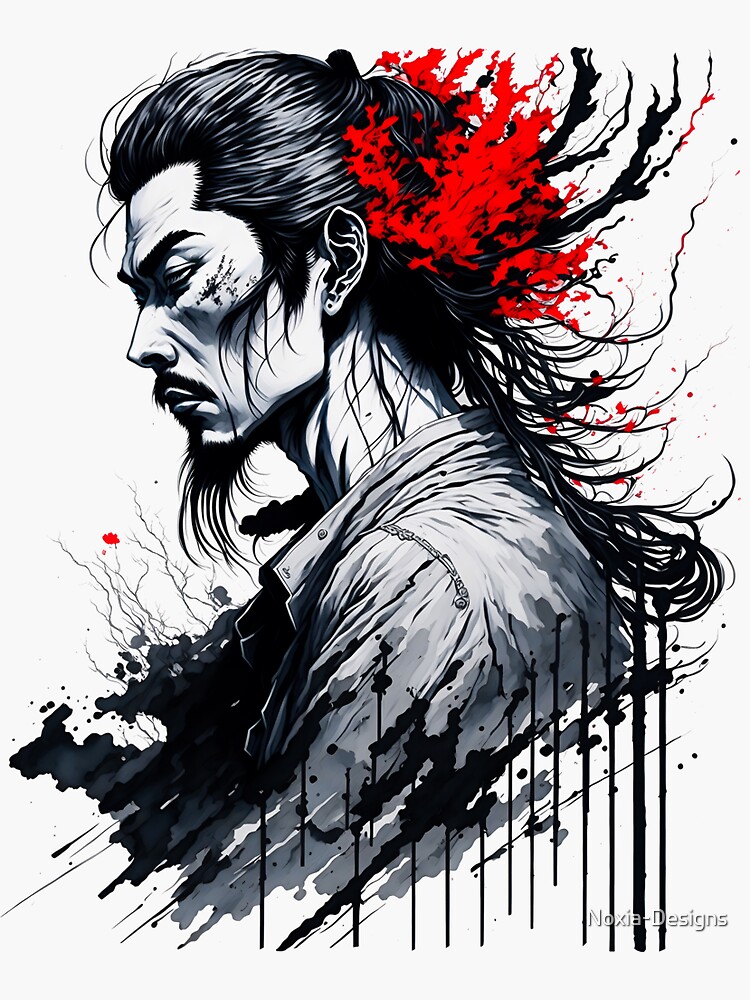 "Miyamoto Musashi" Sticker for Sale by Noxia-Designs | Redbubble