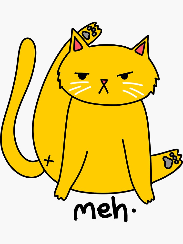 "meh cat" Sticker for Sale by Isaac Williams | Redbubble