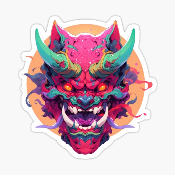 "Japanese Oni Mask" Sticker for Sale by YouthlnAsia | Redbubble